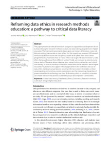 Reframing data ethics in research methods education: a pathway to critical data literacy | Open ...